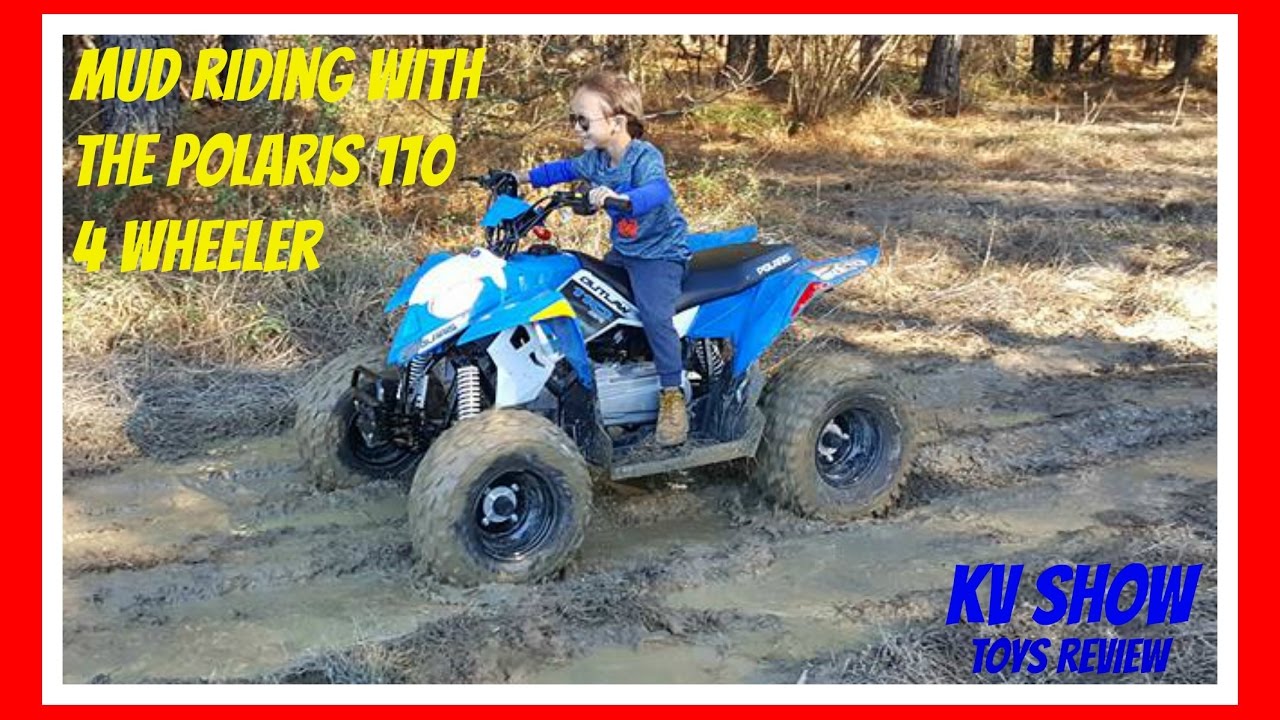 4 Year Old Kid Kruz Mud Riding With The Polaris Outlaw 110 Four Wheeler ...