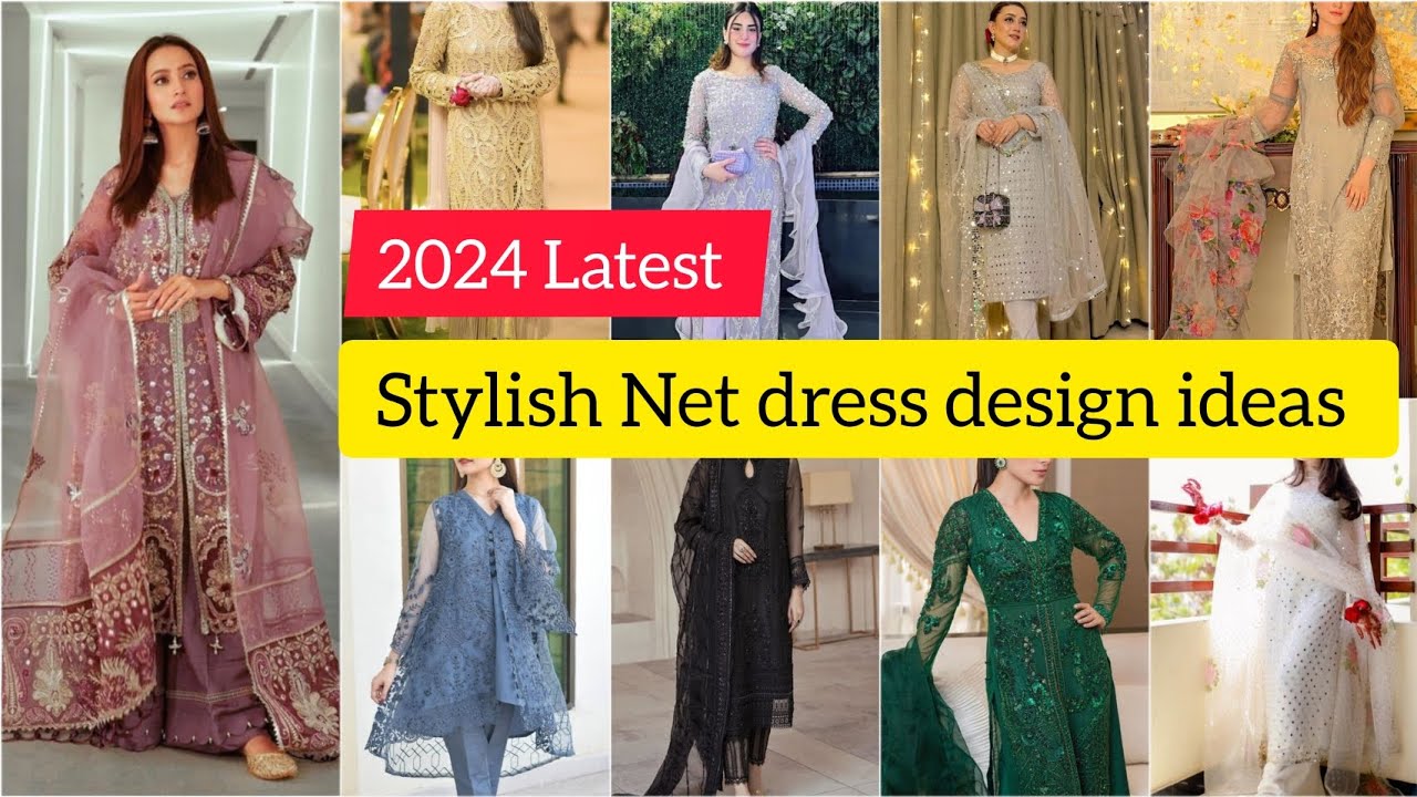 2024 Latest net dress design ideas/Net fabric suit design/Trendy net ...