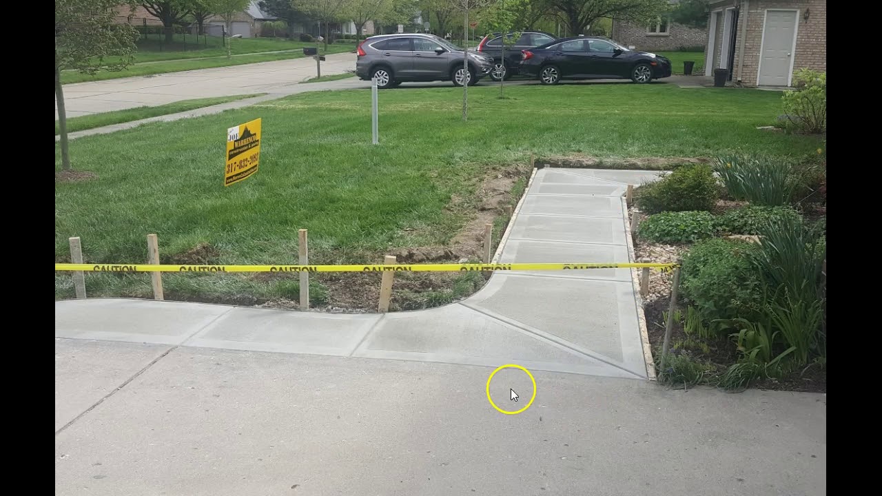 Sidewalk Extension with Driveway Expansion= Walk-on Driveway - YouTube