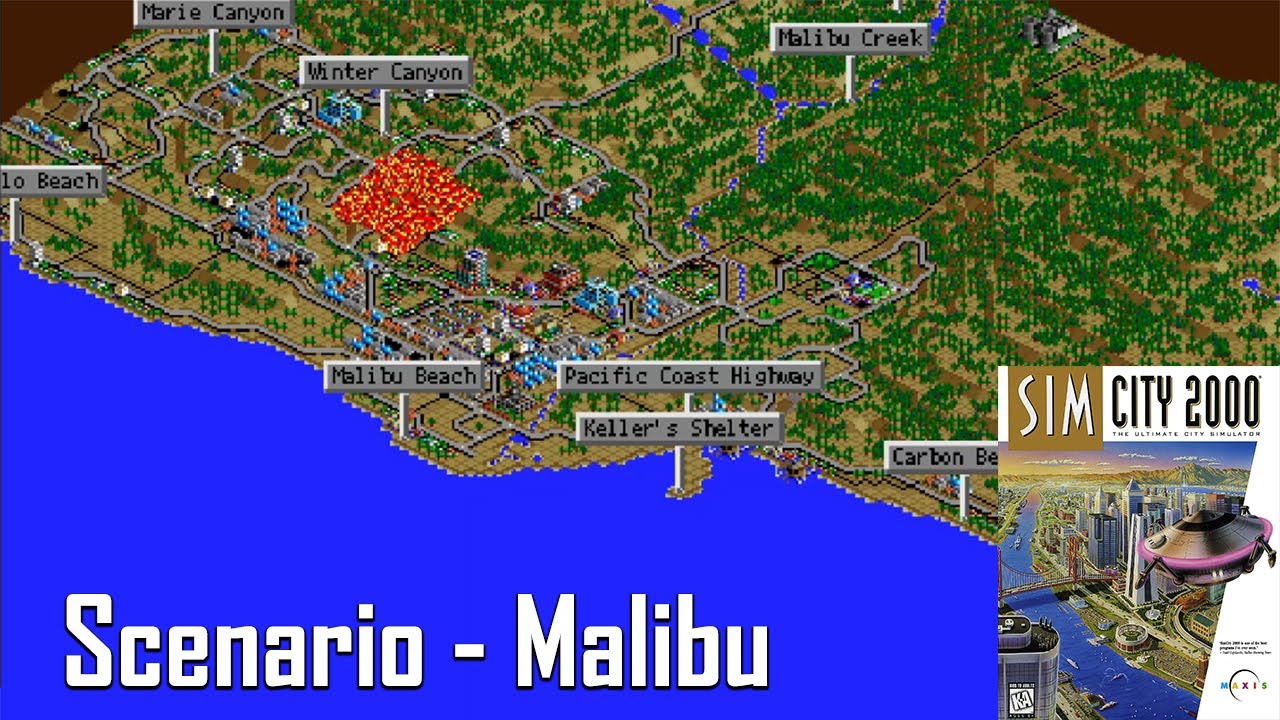 SimCity 2000 - Scenario Playthrough - Malibu - YouTube
