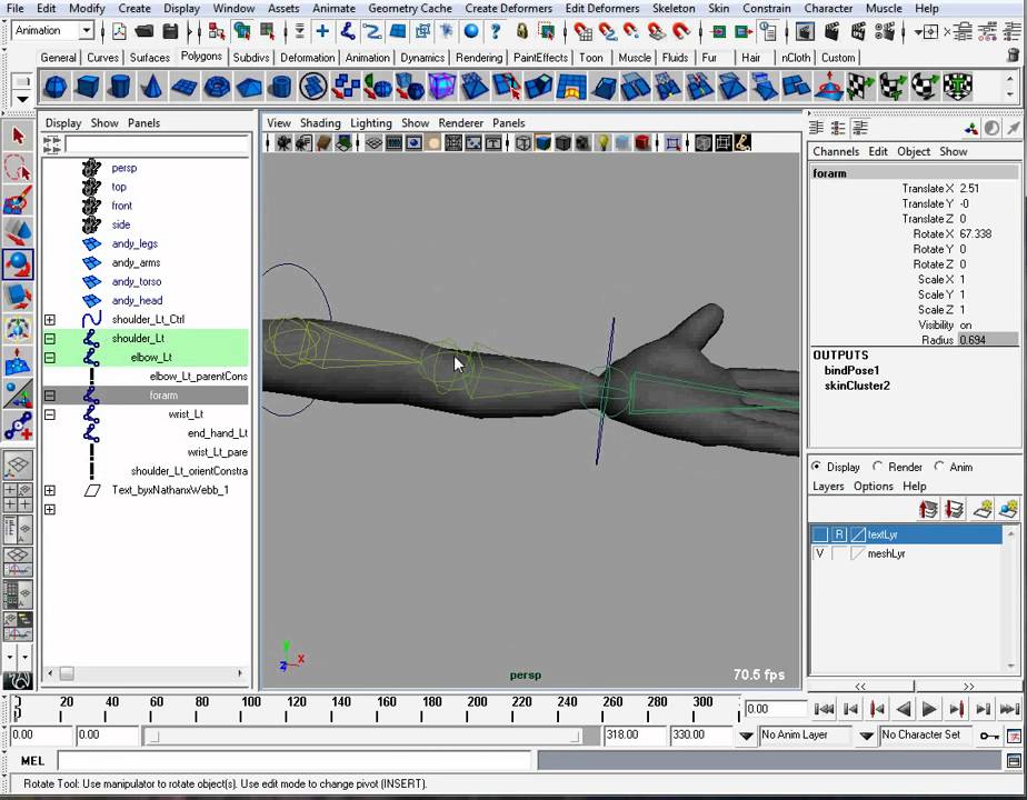 Forearm twist Maya rigging tutrial - YouTube