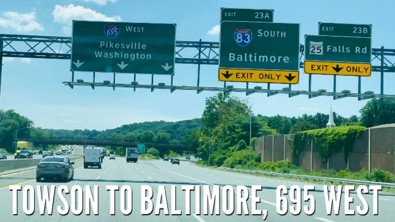 Towson to Baltimore, 695 West, Maryland - YouTube
