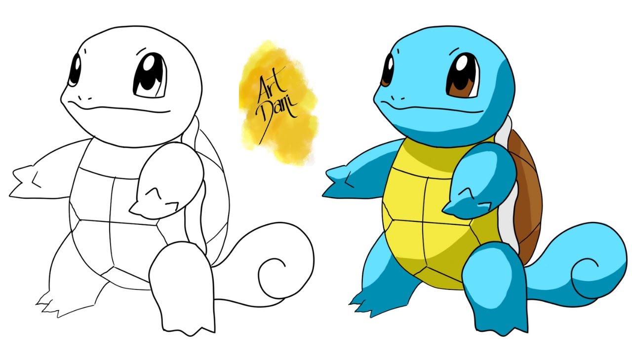 DIBUJANDO Y PINTANDO A SQUIRTLE I DIBUJANDO POKEMONES #pokemon #dibujo ...