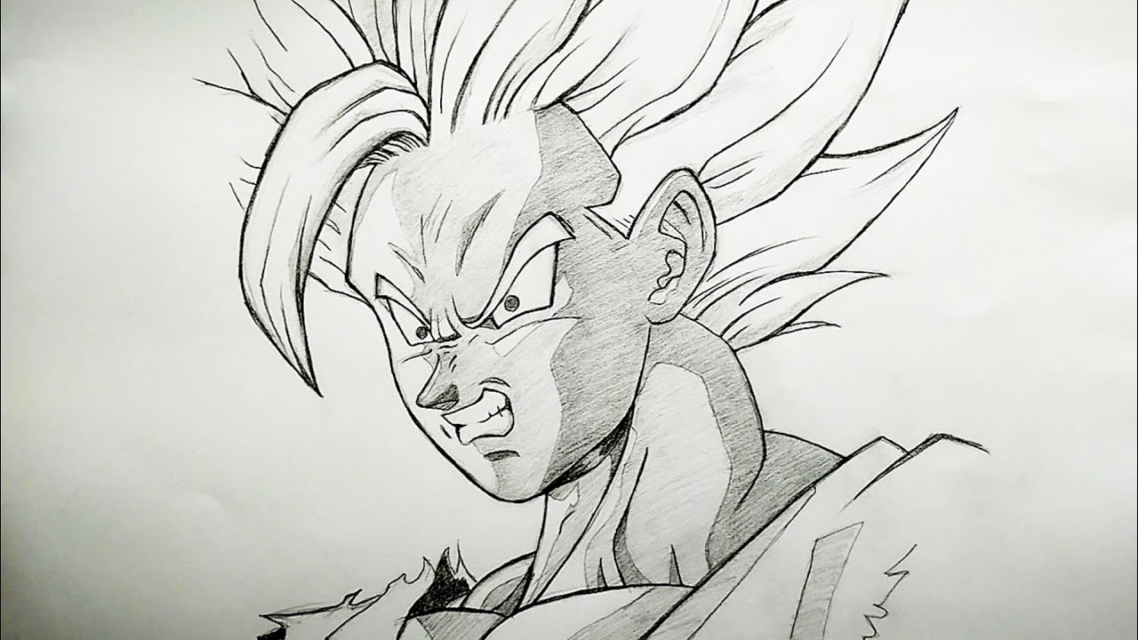 Gohan drawing || easy to draw super dragon ball characters with pencil ...