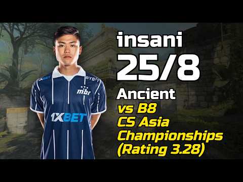 insani (25/8) vs B8 (Ancient) – CS Asia Championships 2026 (Rating 3.28) – CS2 POV