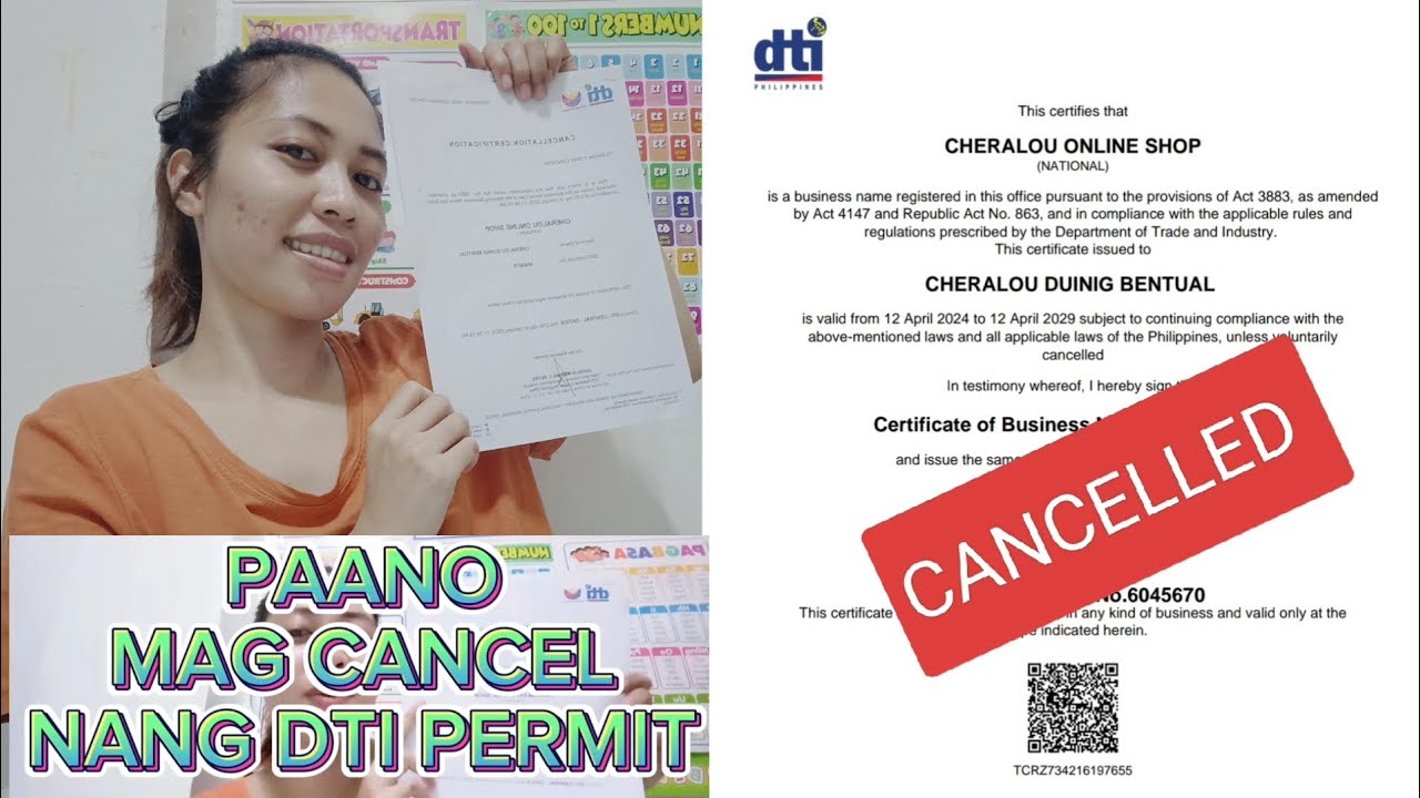 PAANO MAG CANCEL NG DTI PERMIT / CANCELATION CERTIFICATION requirements ...