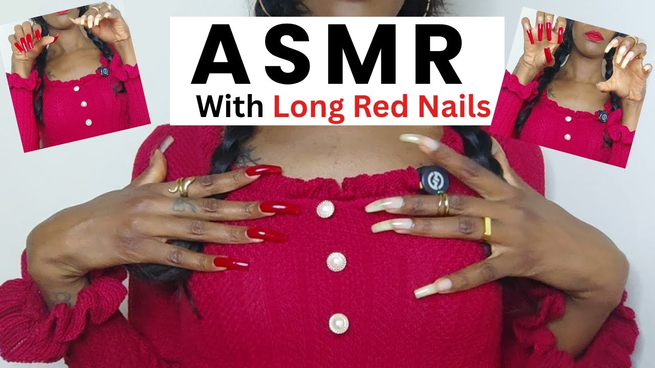 Visual & Sound ASMR with My Long Red Nails 💅🏿🎧 - YouTube