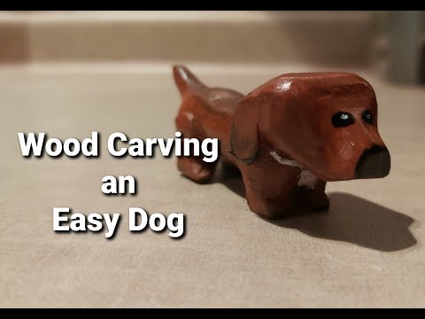 How to Wood Carve - "Easy Small Dog" - Time Lapse Demo - No Talking ...