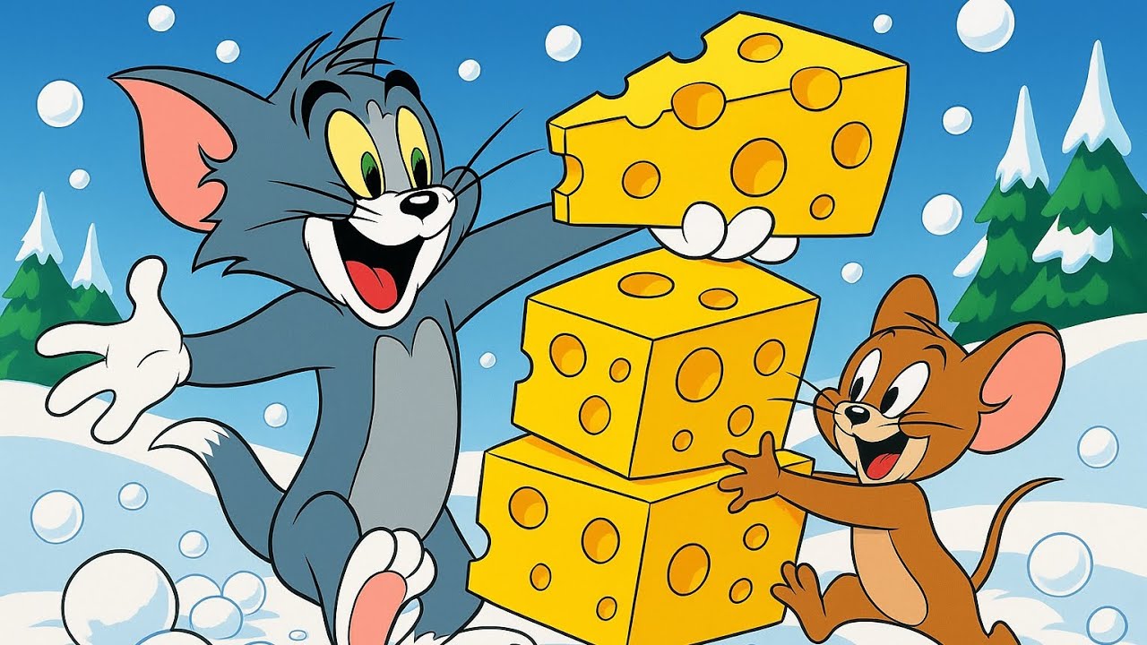 Tom & Jerry Cheese Heist in Snow fights| Funny Cartoon| funny poem for ...