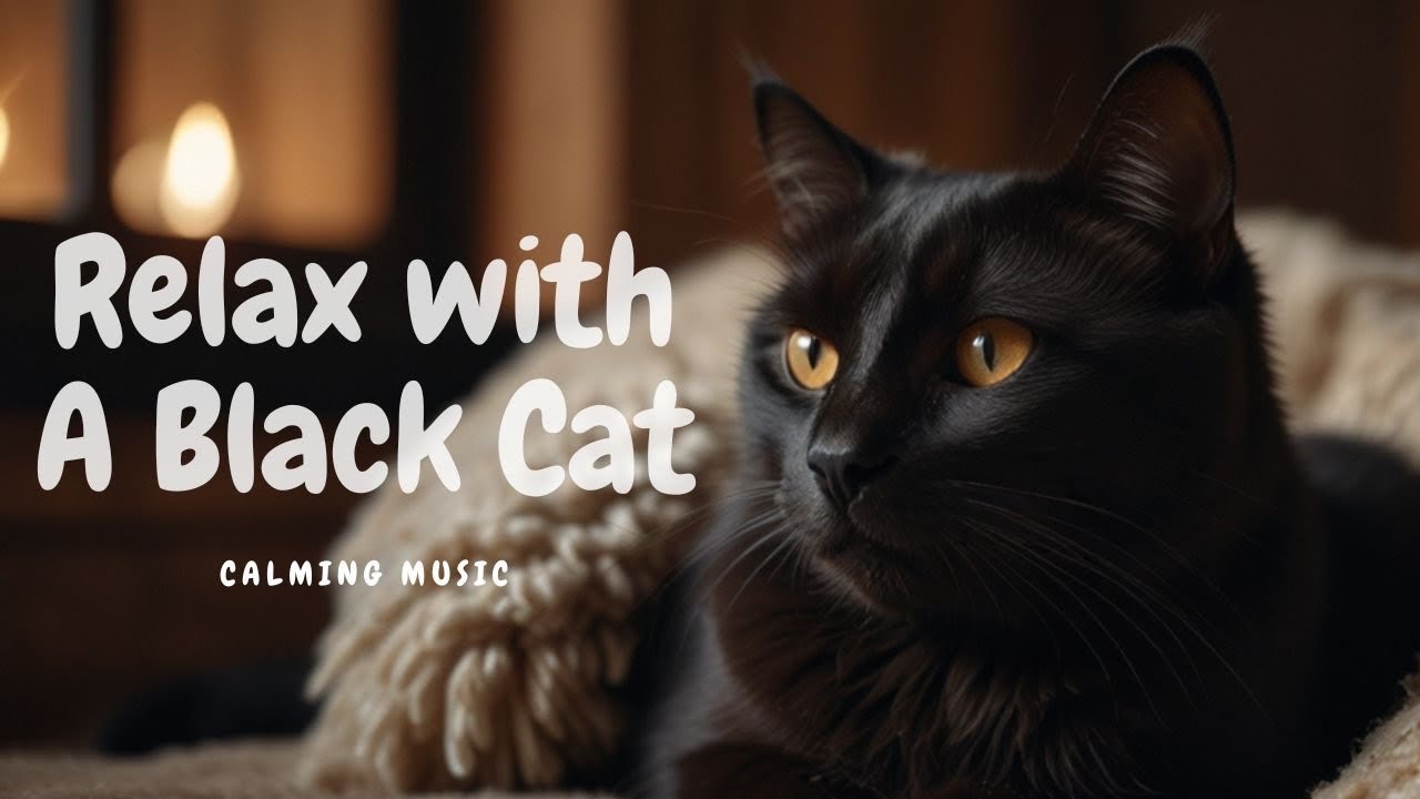 Relax with a Black Cat - The Perfect End to You Day - YouTube