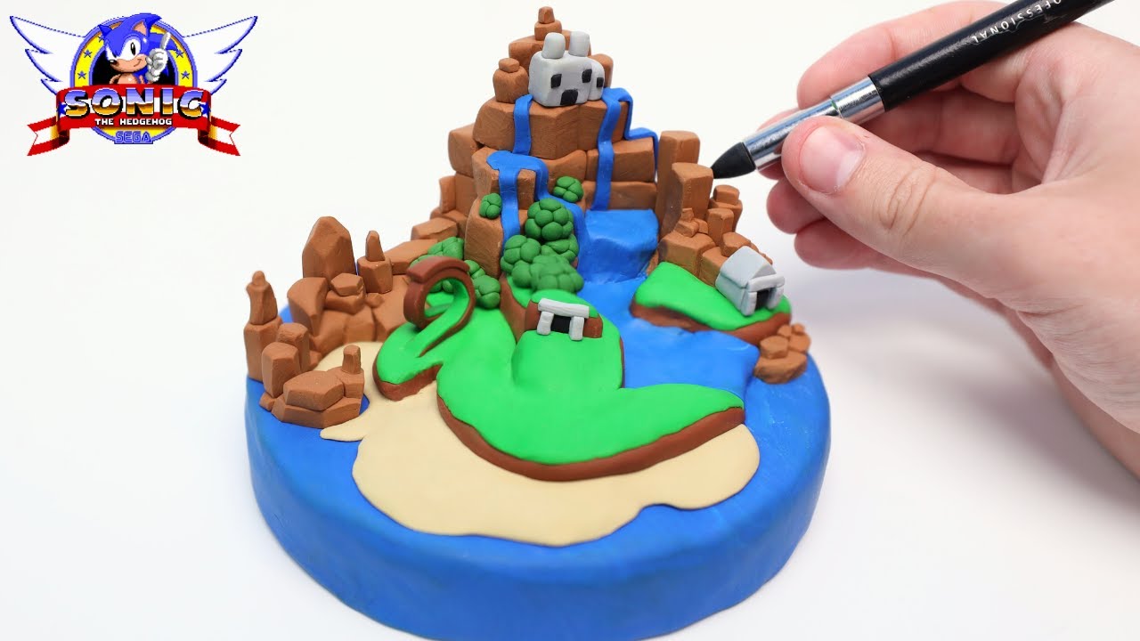 Making South Island From Sonic - Polymer Clay Tutorial - YouTube