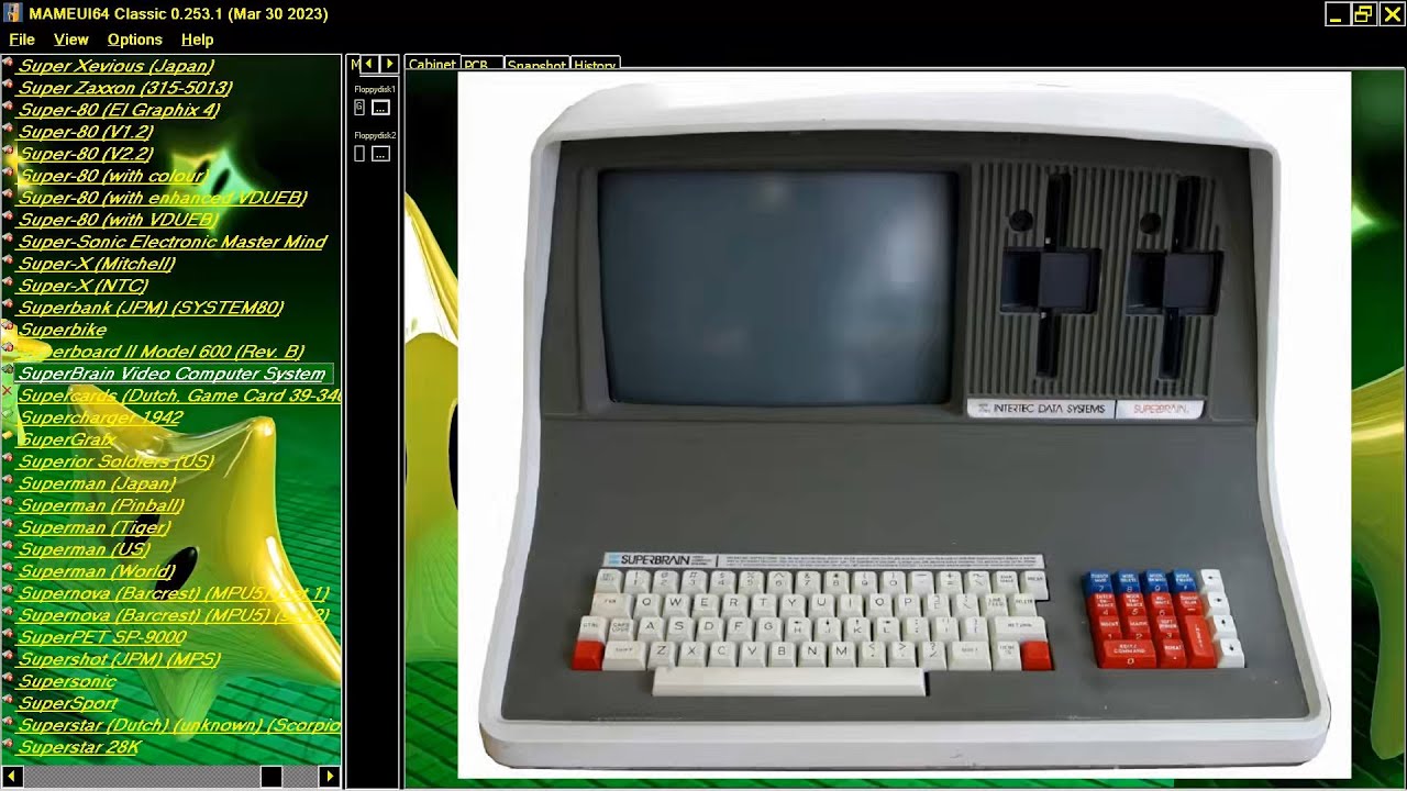 ATTRACT MODE MAME MESS SUPERBRAIN SUPER BRAIN VIDEO COMPUTER SYSTEM 1981 By Intertec Data System ...