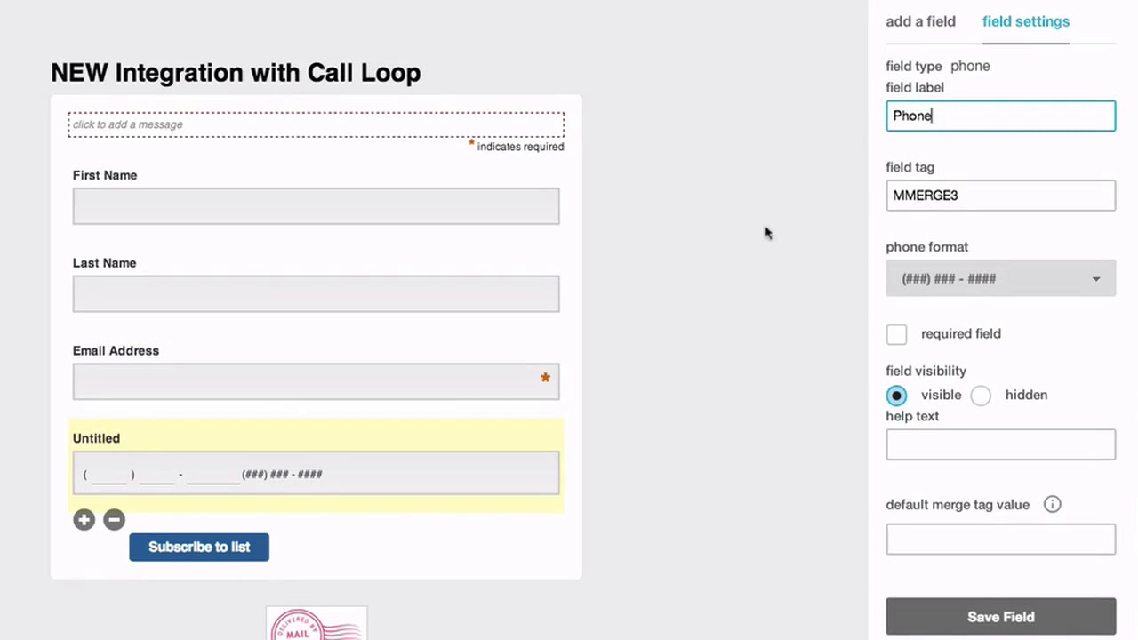Call Loop + MailChimp Integration - YouTube