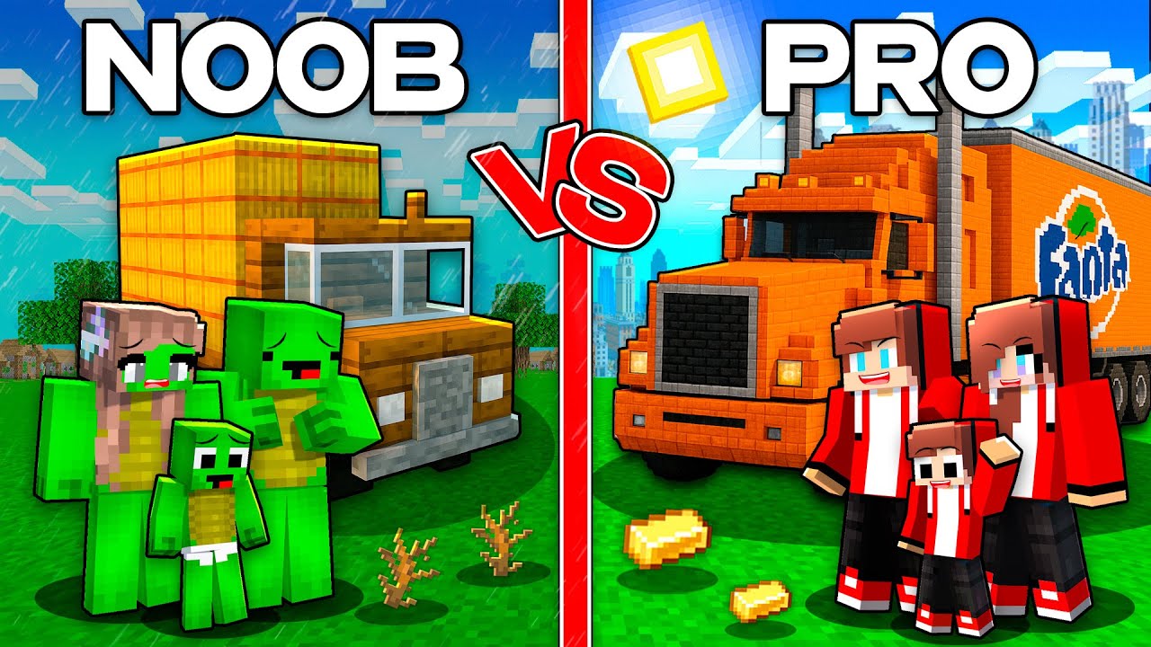 Mikey NOOB FARM vs JJ PRO FANTA Family Truck Battle in Minecraft ...