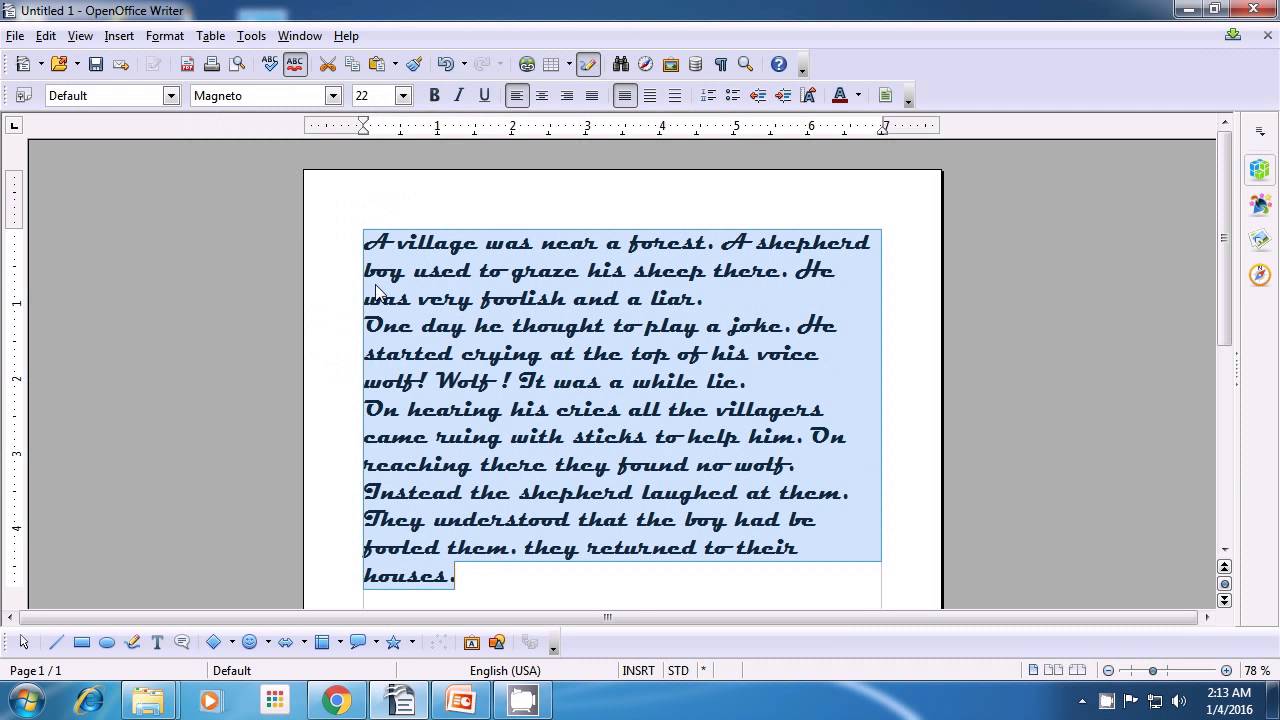 क्लास 4 Open Office Writer 1 - कंप्यूटर का उपयोग सीखें - कंप्यूटर की ...