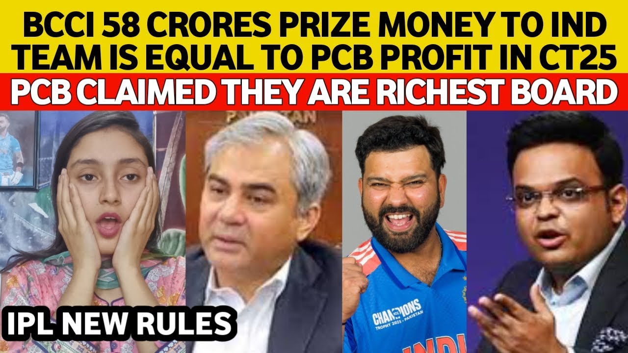 BCCI 58 CRORES Prize Money To Ind Team Is Equal To PCB PROFIT In Champions Trophy | PCB Rich ...