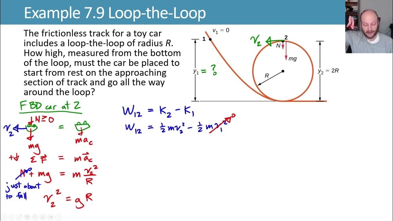 7.3 Work Energy Problem Solving & Example 7.9 Loop the Loop - YouTube