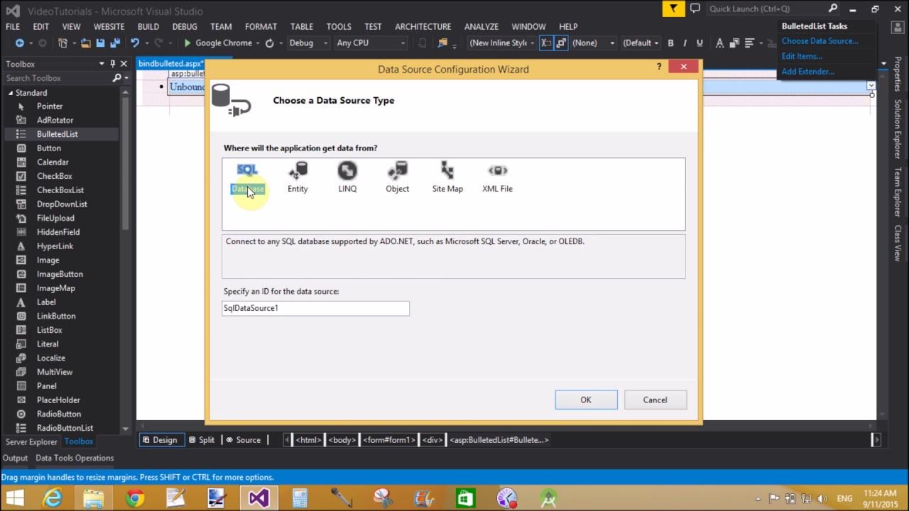 Bind Bulleted list with sqldataSource in ASP.NET C# - YouTube
