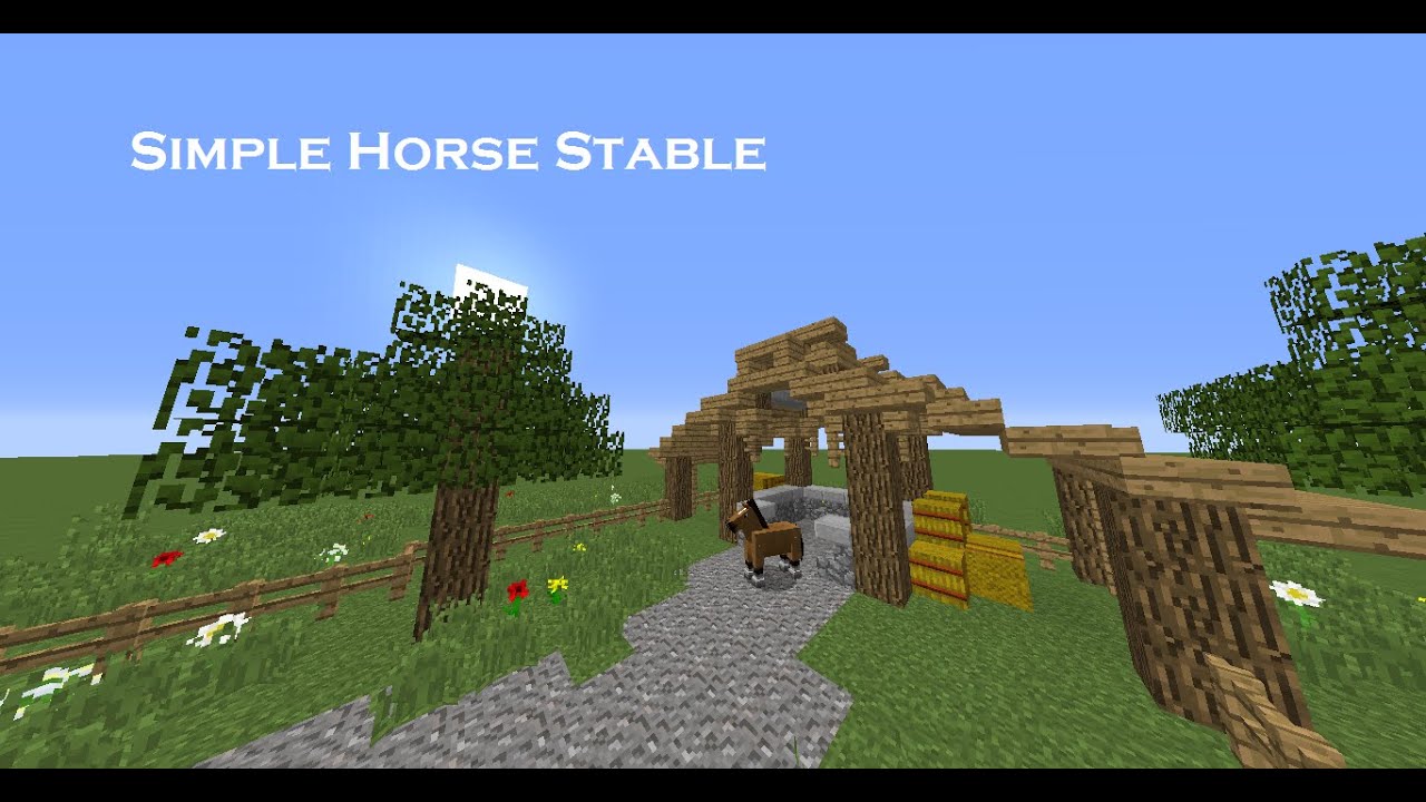 Minecraft: Simple Horse Stable Tutorial - YouTube