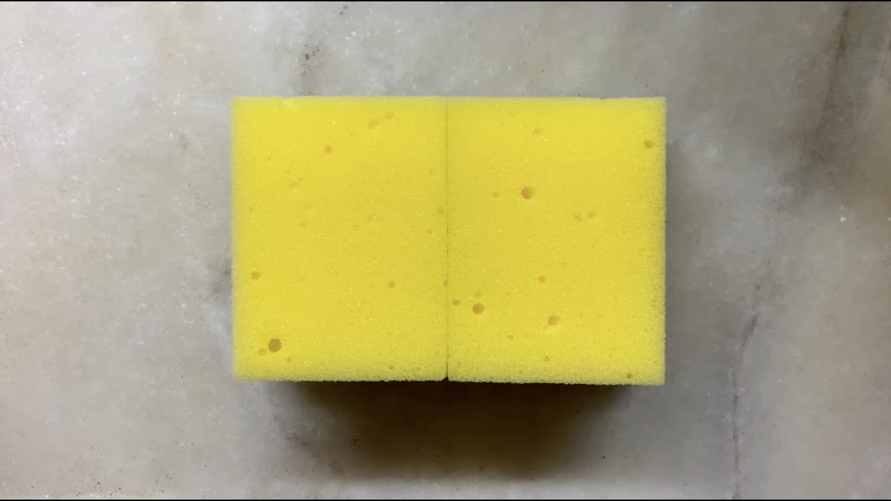💛 ASMR 💛 Dry sliced kitchen sponge squeezing & ripping - YouTube