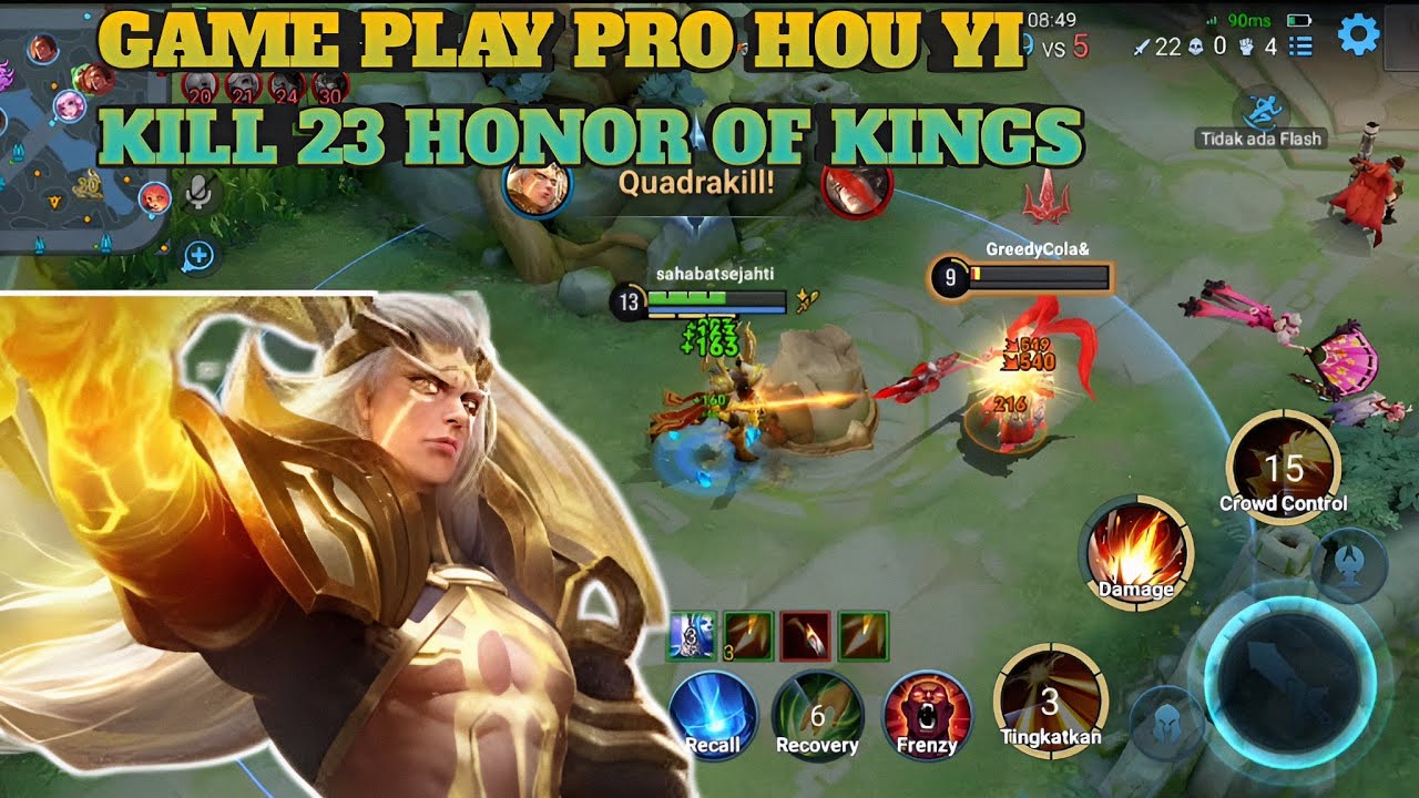 GAME PLAY PRO PLAYER HOU YI KILL 23 HONOR OF KINGS - YouTube