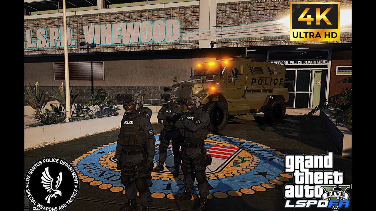 Playing GTA 5 As A POLICE OFFICER SWAT | LAPD|| GTA 5 Lspdfr Mod| 4K ...