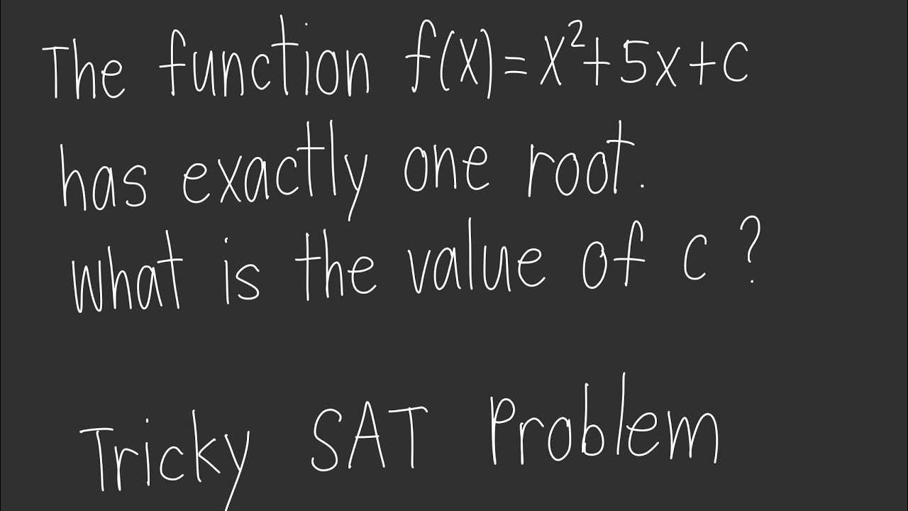 Tricky SAT Problem: Common SAT Question - YouTube