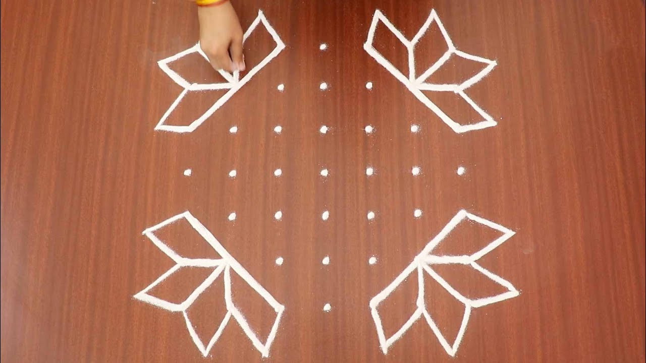 7*7 Dots daily rangoli design tutorial | easy friday kolam rangoli ...
