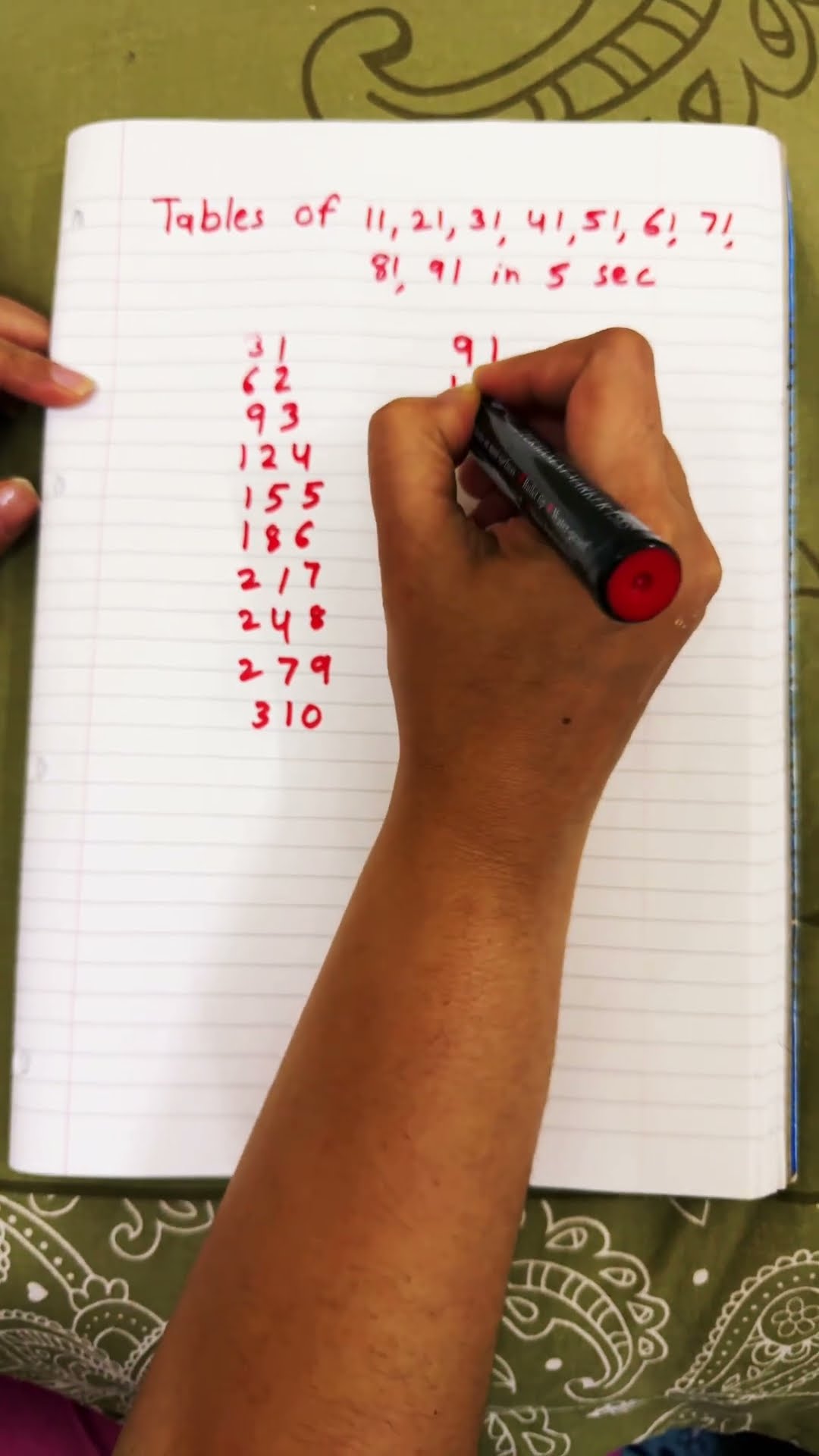 Vedic Maths (Method#4) Table in 5 Second #maths #vedicmaths # ...