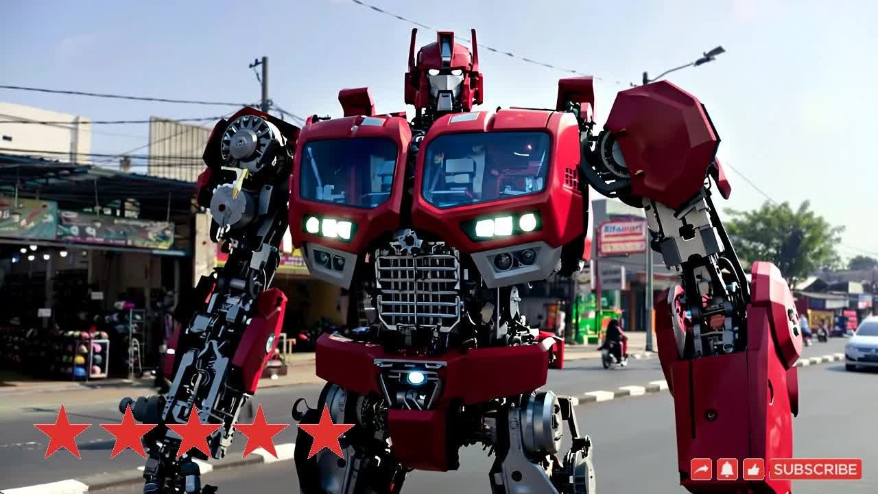 DIBUAT OLEH AI - MOBIL BERTUBUH ROBOT?! TRANSFORMASI MENGGEMPARKAN ...