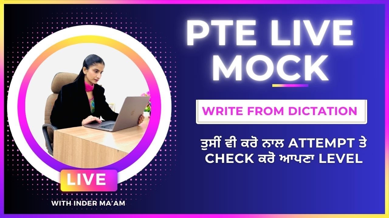 PTE LIVE MOCK TEST - Let's attempt "Write from dictation" ! #pte # ...