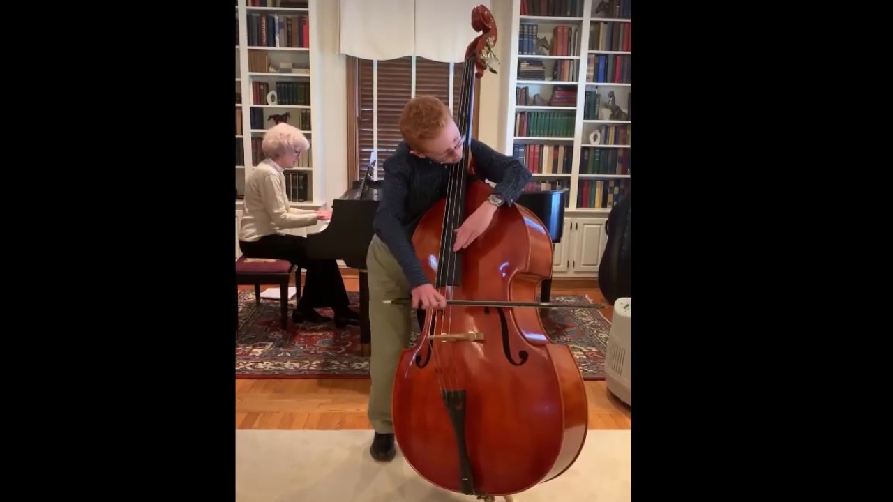 Joshua Thrush (11 years old) "Berceuse" - double bass - YouTube