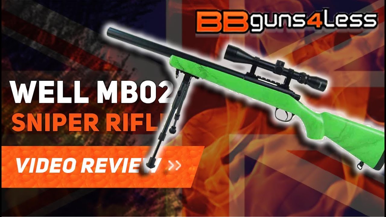 Well MB02 BB GUN Review Airsoft Sniper Rifle - YouTube