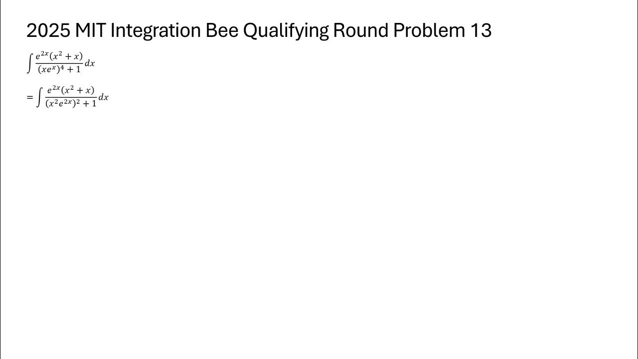 My solution to 2025 MIT Integration Bee Qualifying Round Problem 13 - YouTube