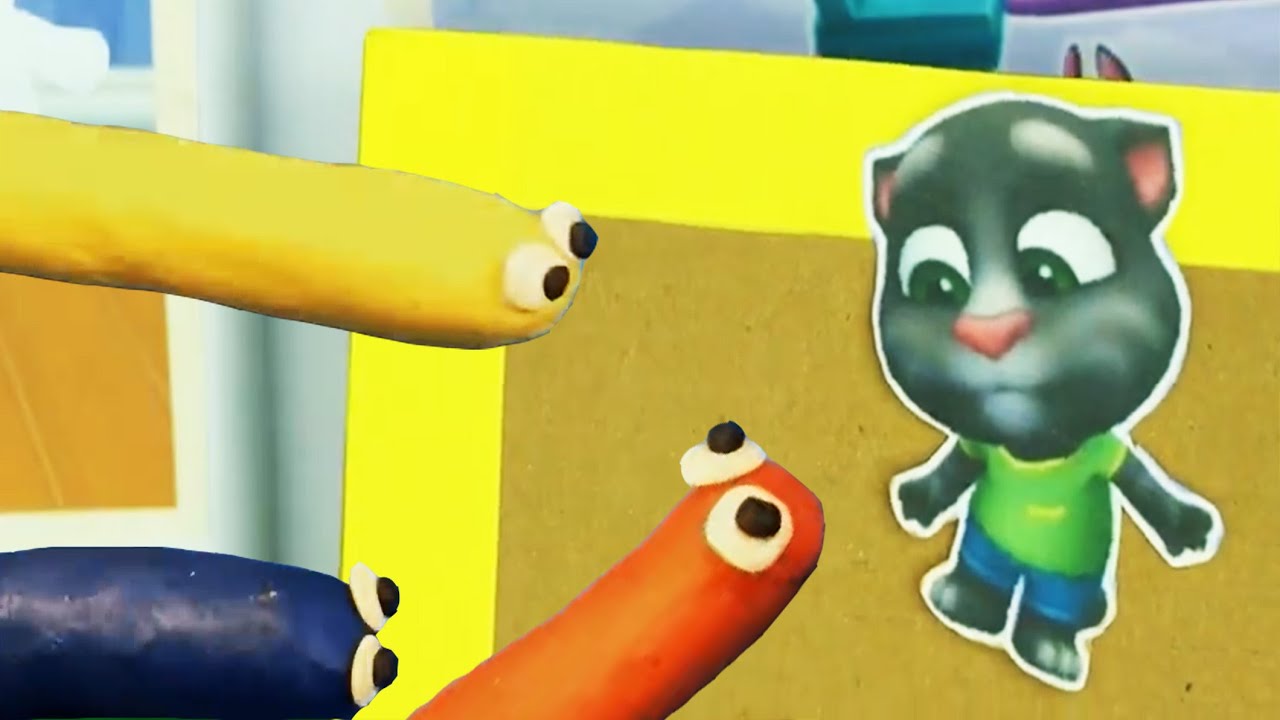 My Talking Tom games. Cardboard game. DIY - YouTube