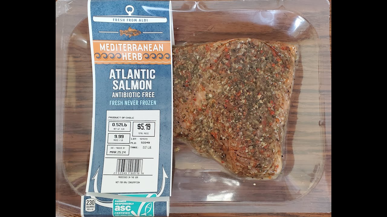 Fresh from Aldi Mediterranean Herb Atlantic Salmon Review - YouTube