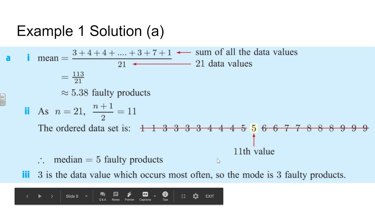 IB Math AA SL Core Ch 12A Measures of Center - YouTube