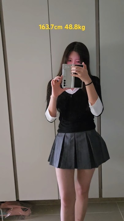 163.7cm 48.8kg 현실핏. 목표는 45kg/身長163.7cm・体重48.8kgの現実スタイル。目指すのは45kg。 - YouTube