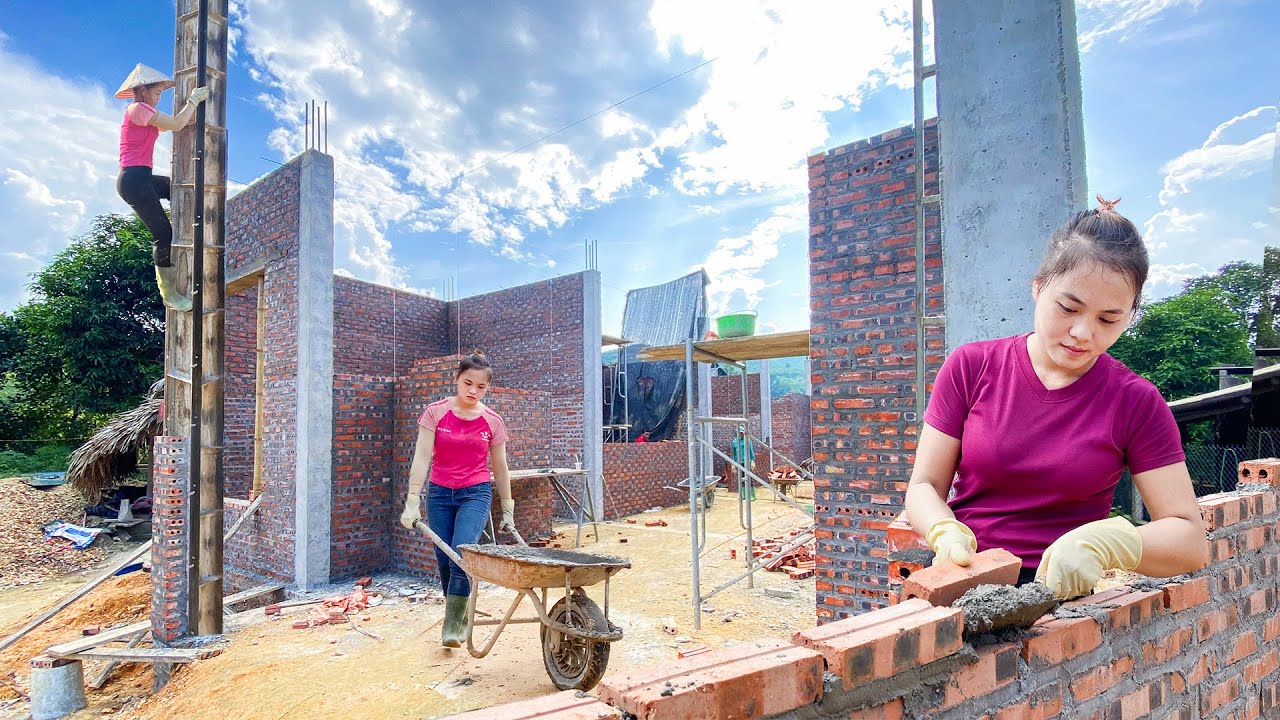 Strong Woman Builds $50,000 House - Will it be completed? Build High ...