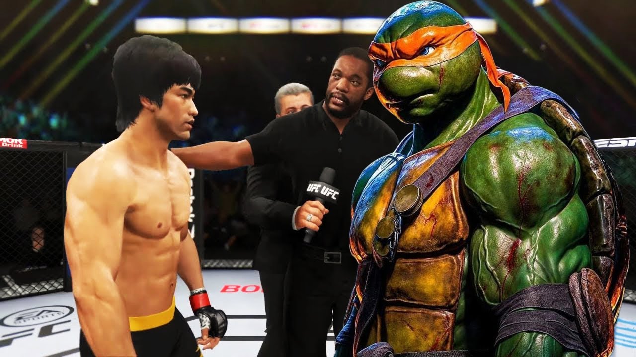 PS5 Bruce Lee vs. Michelangelo Fighting Turtle (EA Sports UFC 4) - YouTube