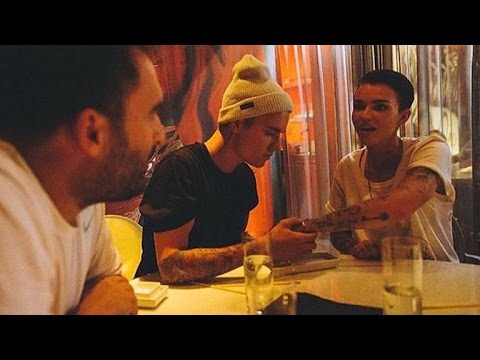 Ruby Rose and Justin Bieber Compare Tattoos at Cozy Dinner - YouTube