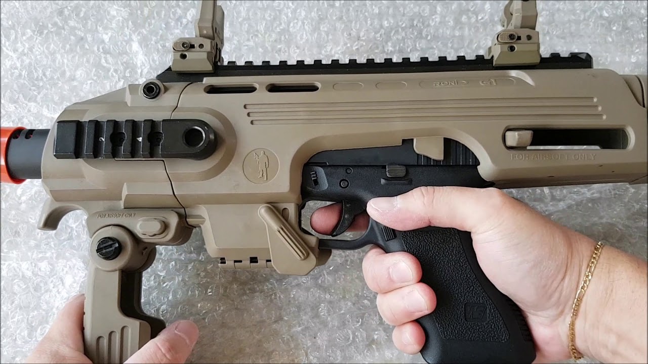 Airsoft - Roni CAA Pistol Carbine para Glock 6mm - E&G Comércio - YouTube