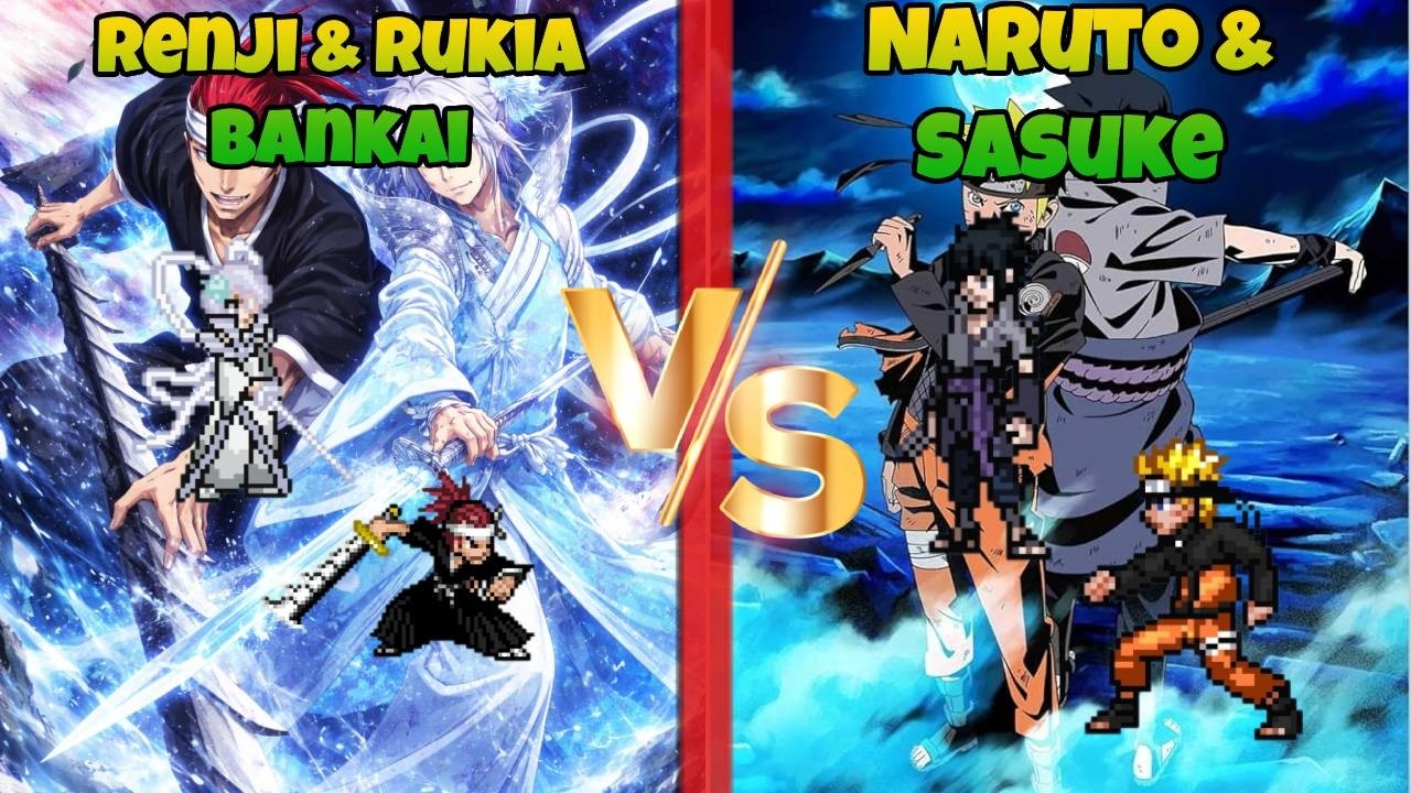 Jump Force MUGEN Renji & Rukia Bankai vs Naruto & Sasuke - YouTube