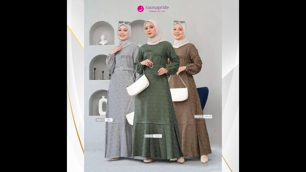 Rauna Dress Wanita Muslimah - YouTube