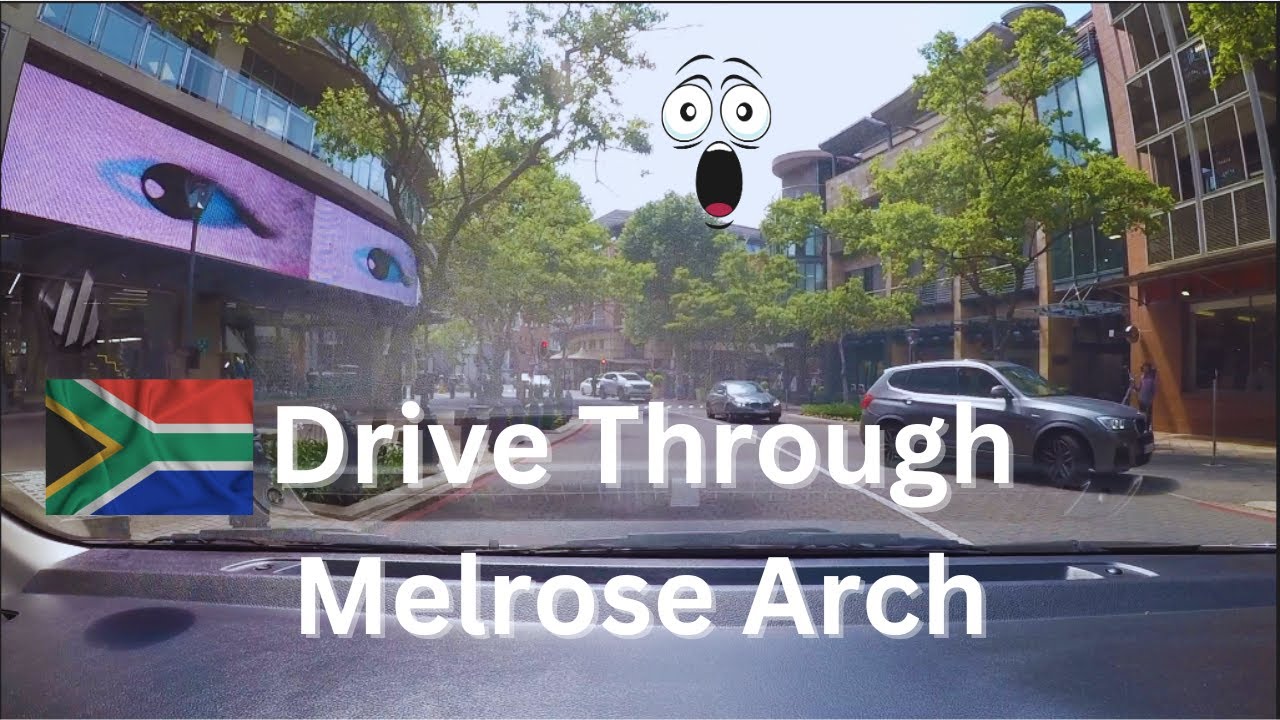 Johannesburg, South Africa l Driving View of Waterfall to Melrose Arch ...