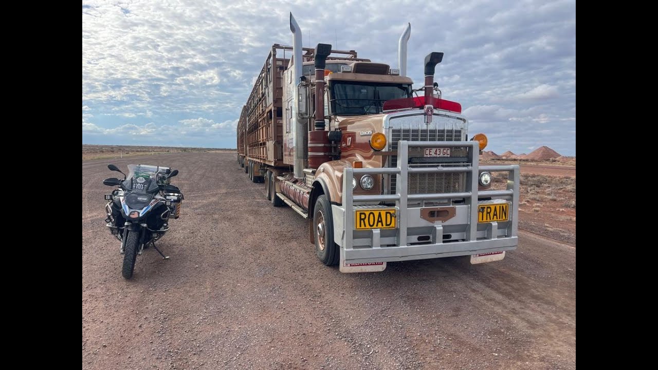 Getting up close with a giant road train! Watch it take a turn ! The ...