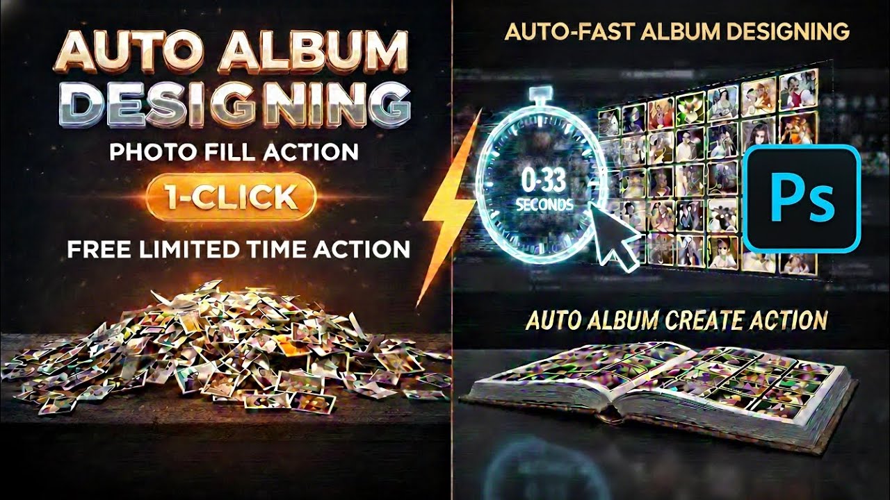 Automatic create album sheet photoshop | auto photo fill | multiple ...