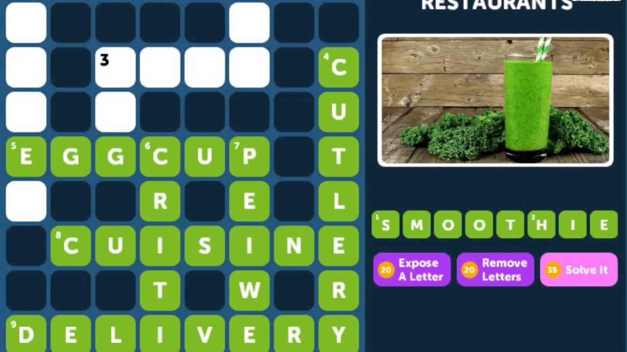 Crossword Quiz RESTAURANTS Level 5 - Walkthrough - YouTube