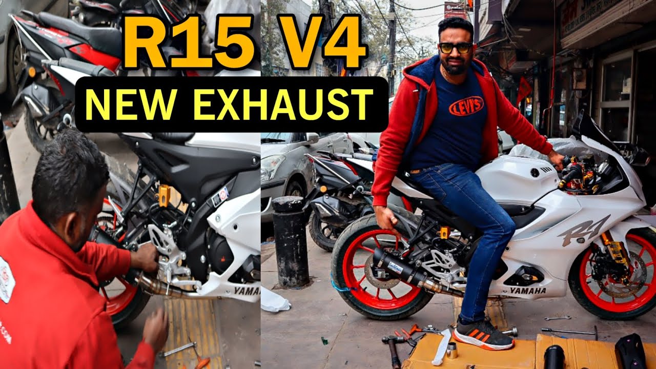 R15 V4 Full System Exhaust 🔥 | Loud Exhaust Yamaha R15 V3 V4 🔥 #r15m # ...