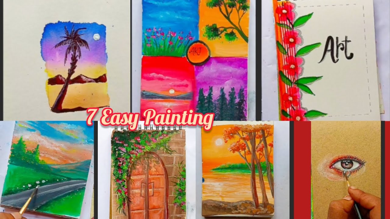 7 Easy painting technique tutorial for beginners || easy painting ideas ...
